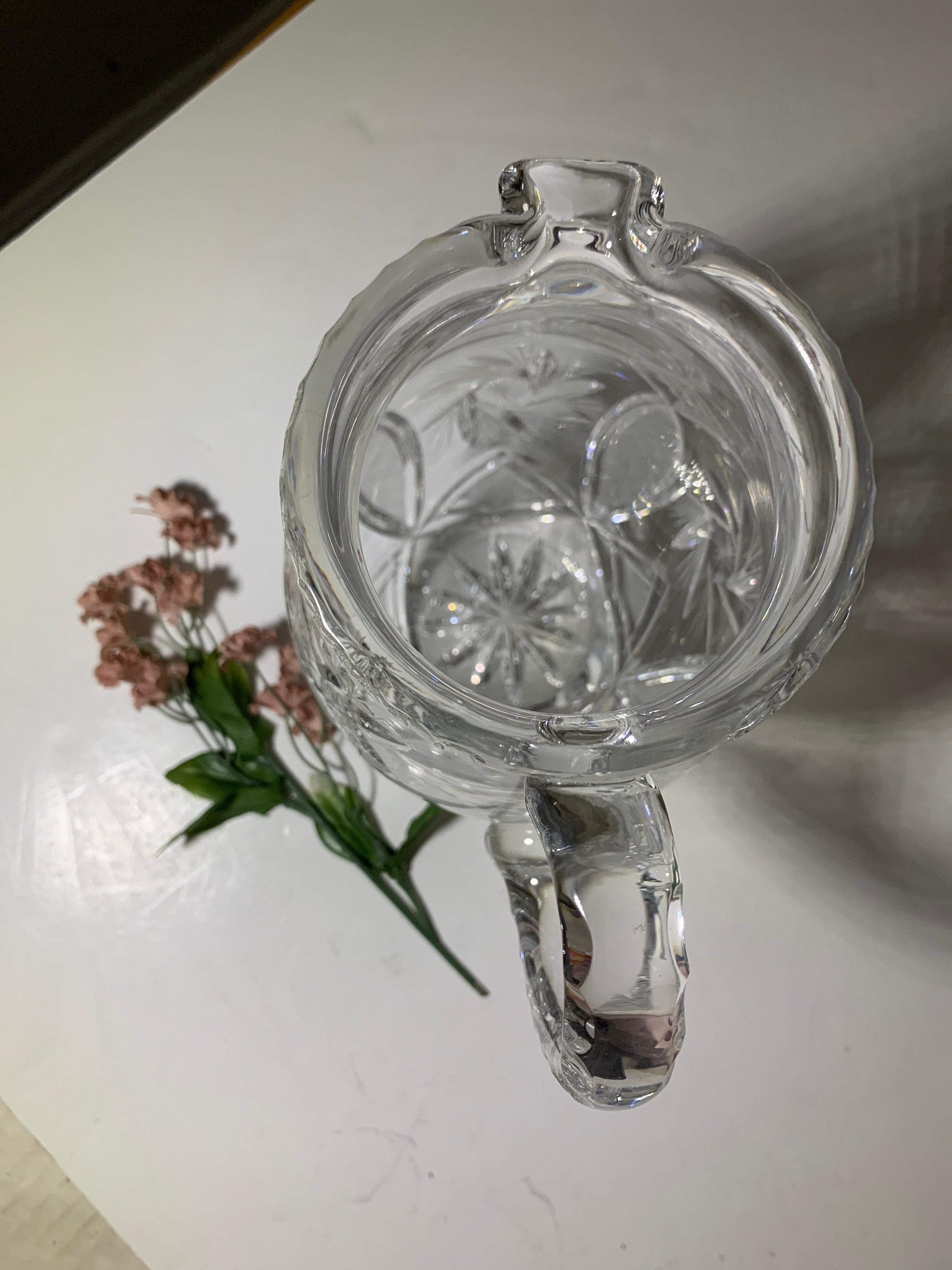 48 Oz Heavy Cut Crystal Pitcher Windmill Pattern 8-1/2T | Etsy