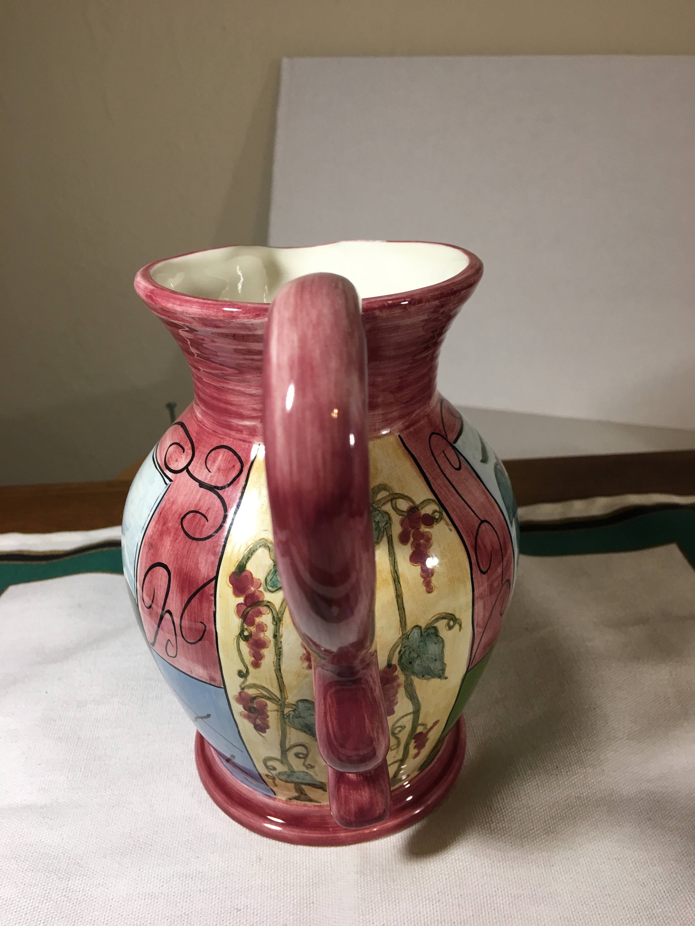 Elizabeth Munro Montage Pottery Pitcher featuring Grapes and | Etsy