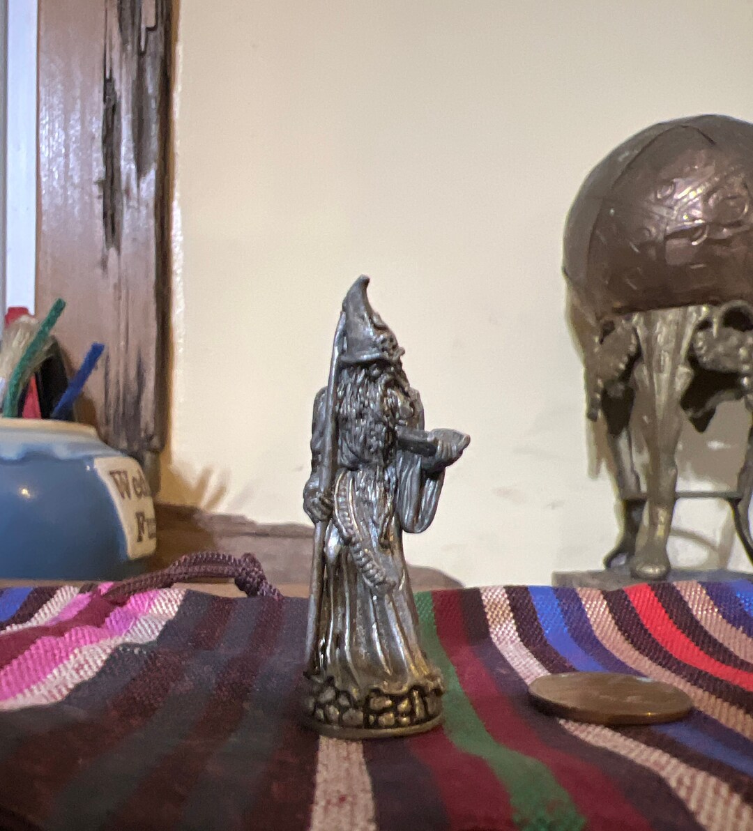 Small Gallo Pewter Sorcerer Reading Book With Staff 1980s 2”T - Etsy