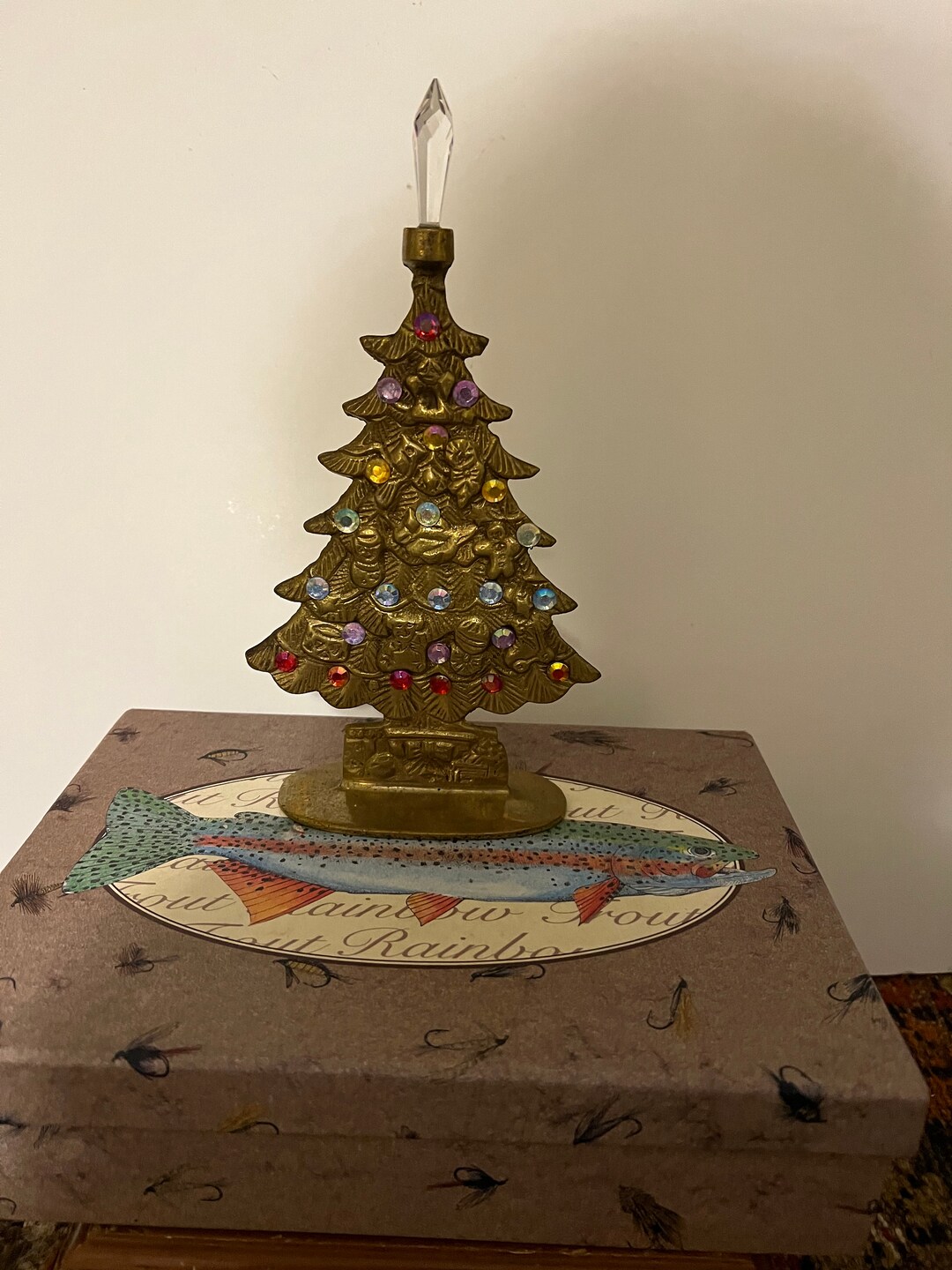 Small Brass Christmas Tree With Crystals and a 40mm Swarovski Icicle 9 ...