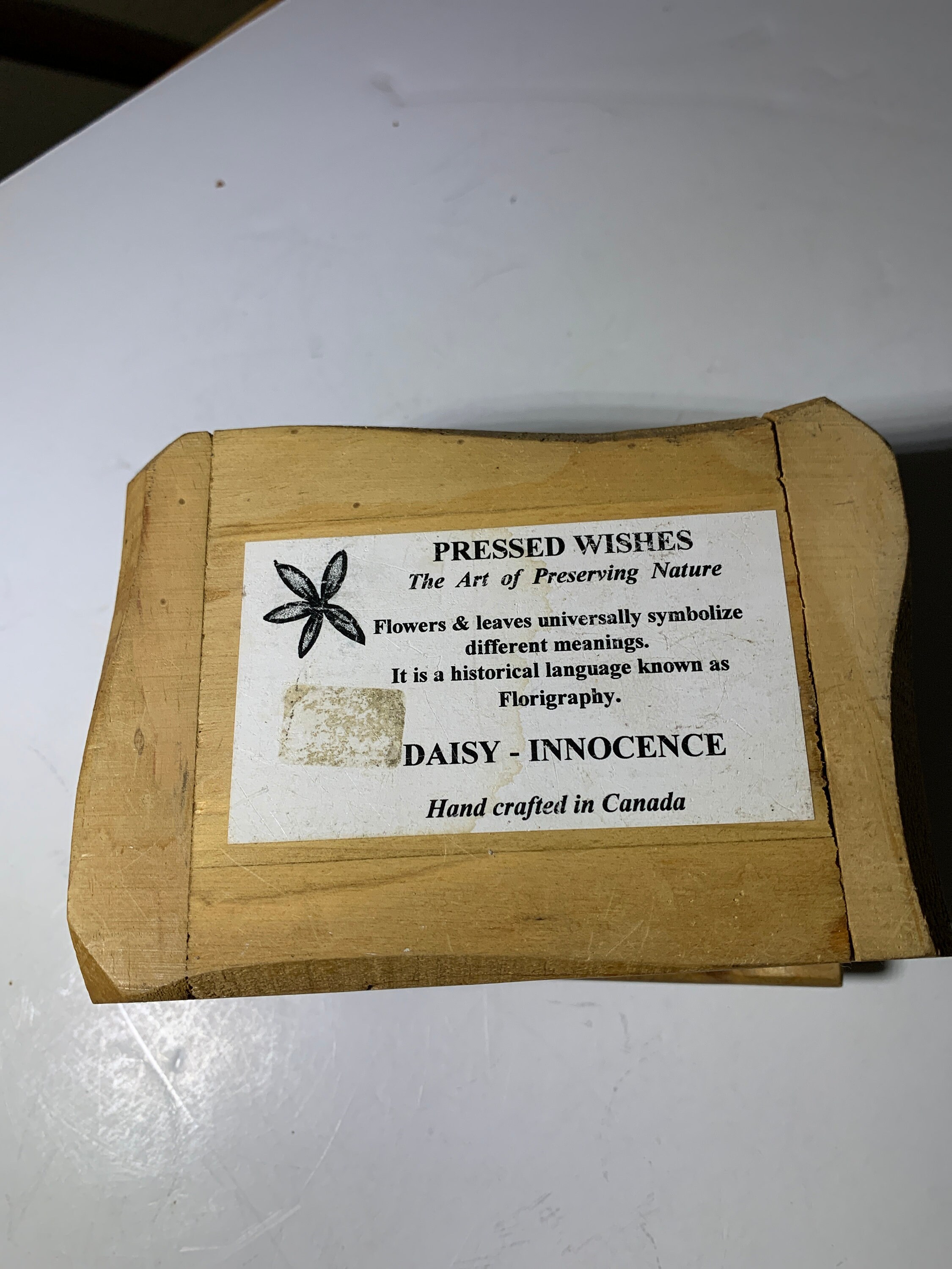 Hand Crafted Wooden Swivel Top Box With Pressed Flower Art | Etsy