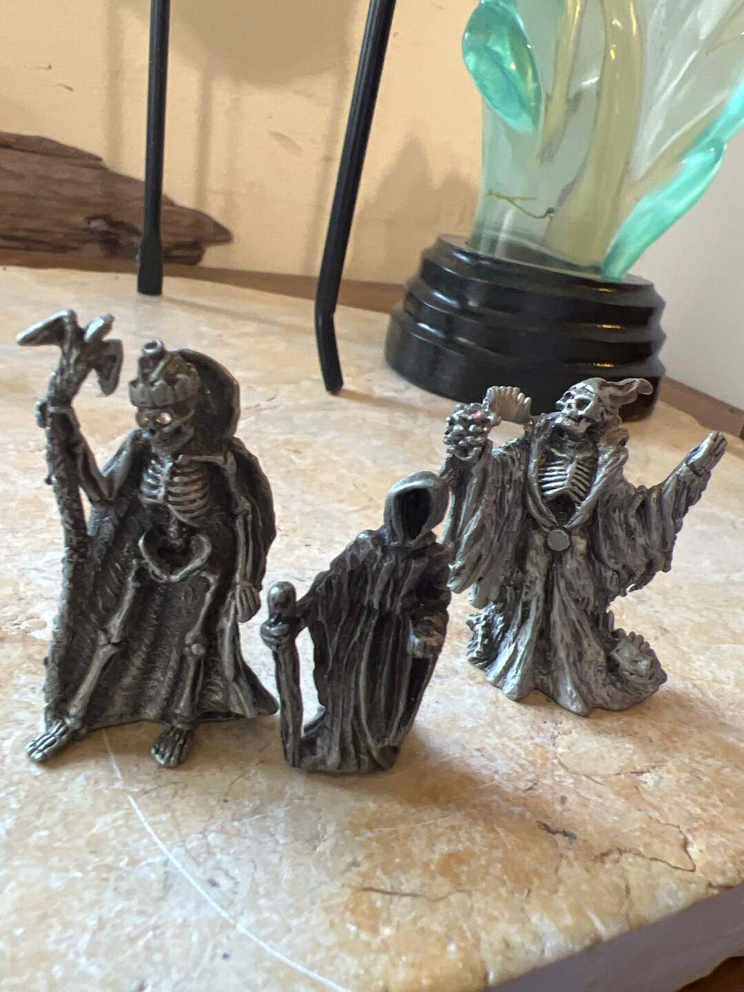 Set of Three Pewter Grim Reapers 2”T Maximum Various Brands Vintage - Etsy