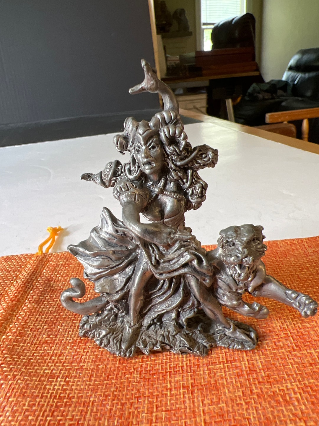 Barbarian Woman Warrior or Demon Pewter Figurine 3-5/8”T X 3-1/2”W X 1 ...