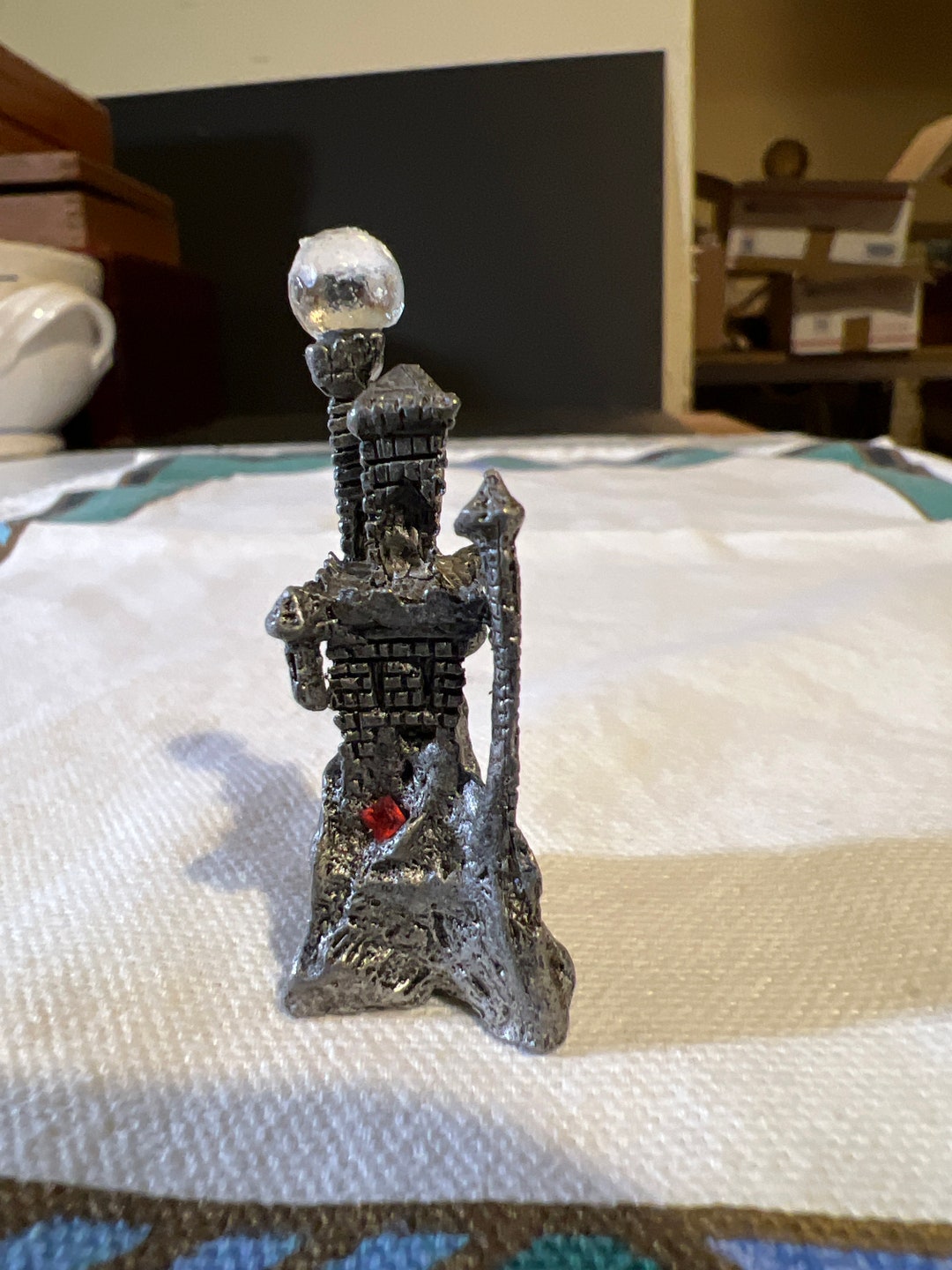 Fine Pewter Medieval Castle With One Swarovsky Crystal Unbranded 2”T - Etsy