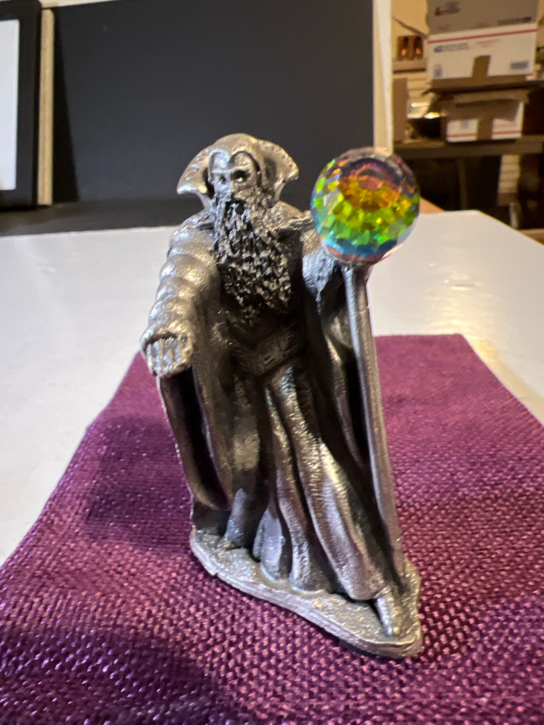 Dark Merlin Piece From the King Arthur Chess Set in Pewter 3”T X 2”W X ...