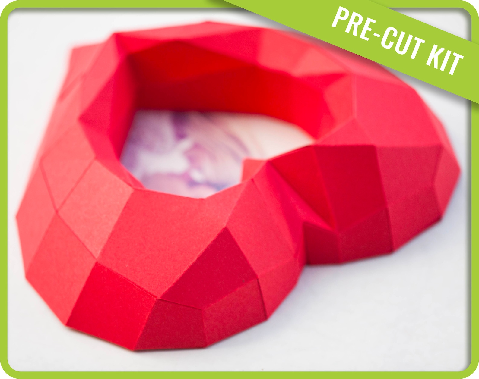 Heart Photo Frame PAPERCRAFT KIT Papercraft Modelo de corazón Heart DIY ...