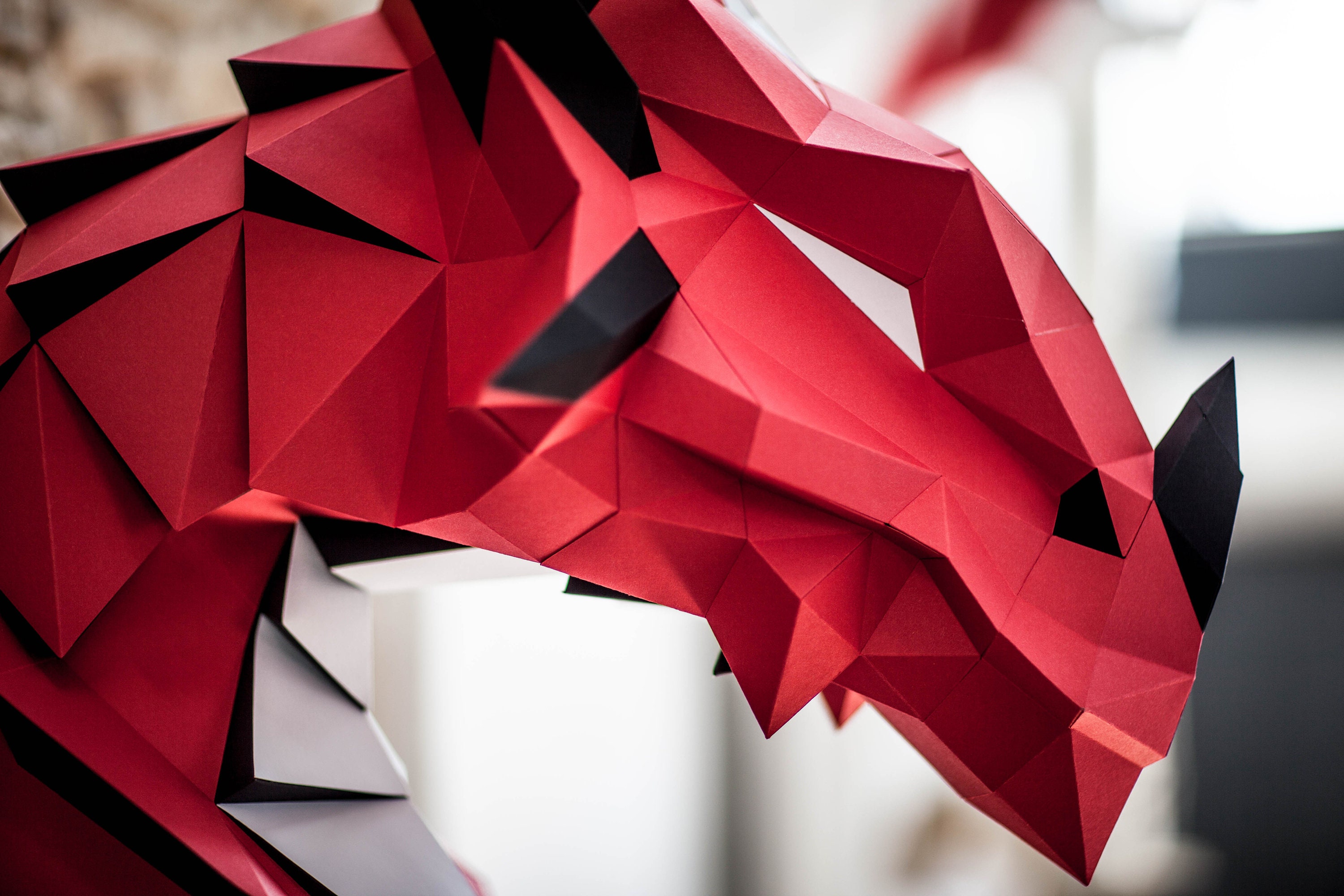 Papercraft Dragon XL Papercraft KIT Paper Model DIY Low Poly 3D Paper ...