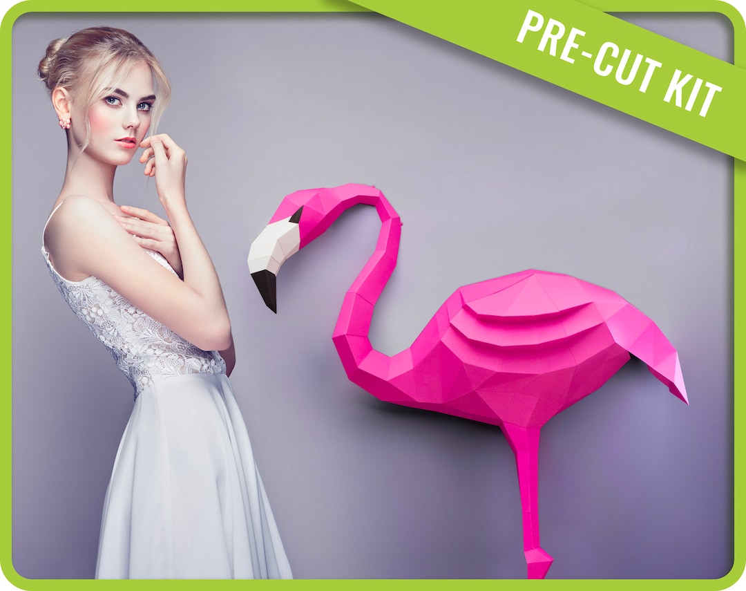 Flamingo PAPERCRAFT KIT Papercraft Flamingo Paper Flamingo DIY ...
