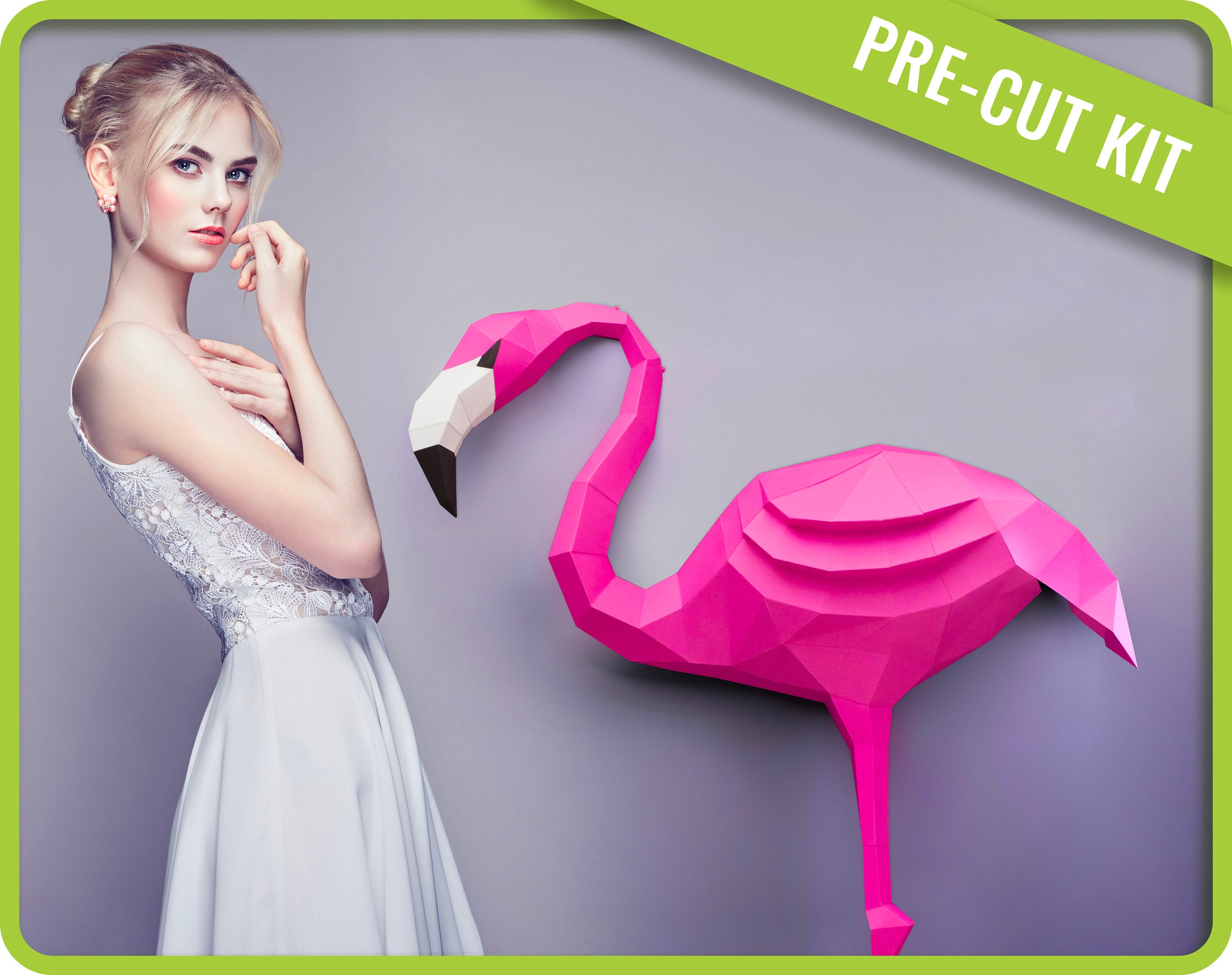 Flamingo PAPERCRAFT KIT Papercraft Flamingo Paper Flamingo DIY ...