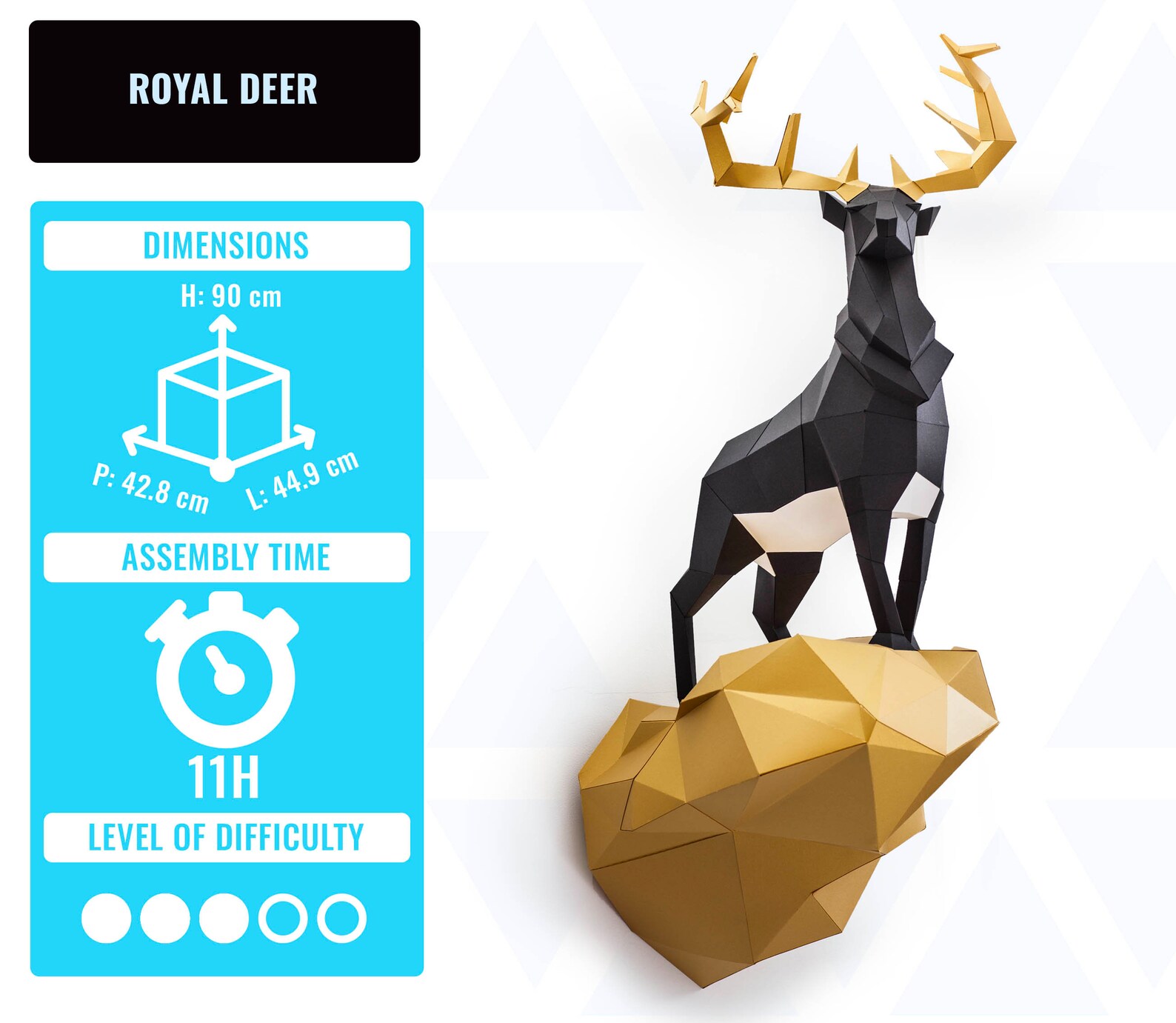Papercraft Deer PAPERCRAFT KIT Deer Paper Model Deer DIY Papercraft ...