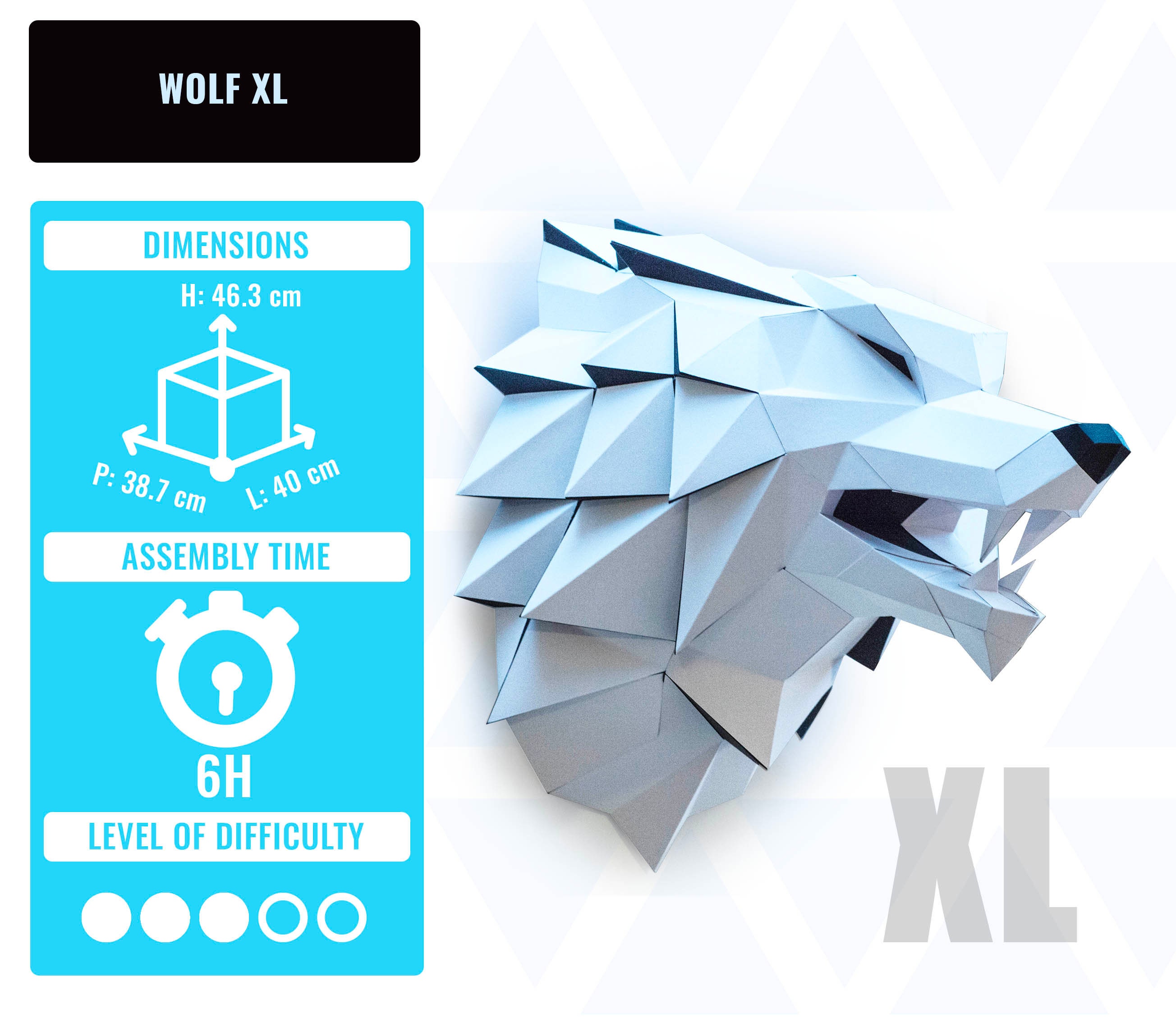 Papercraft Wolf XL Papercraft KIT modelo de papel DIY papercraft wolf ...