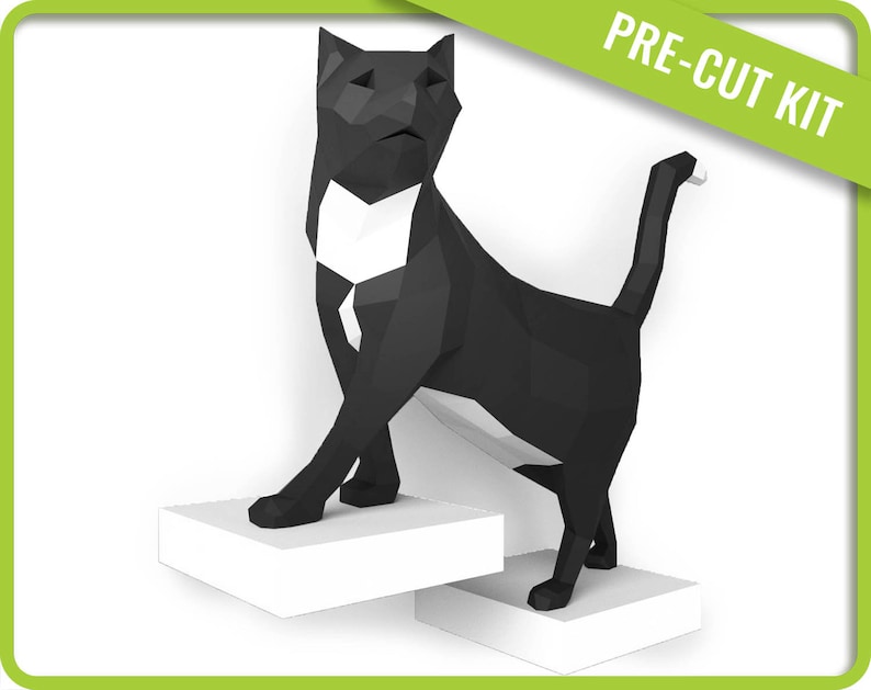 Cat PAPERCRAFT KIT Papercraft Cat Paper Model Cat DIY Papercraft Cat ...