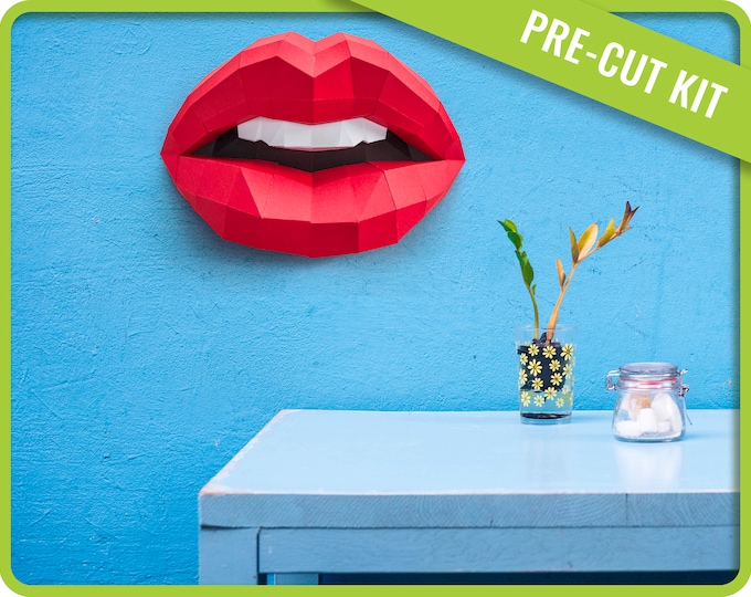 Papercraft Lips PAPERCRAFT Mouth KIT Woman Kiss Paper Model DIY ...
