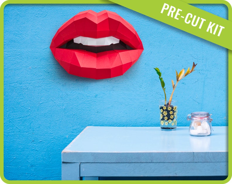 Papercraft Lips PAPERCRAFT Mouth KIT Woman Kiss Paper Model DIY ...