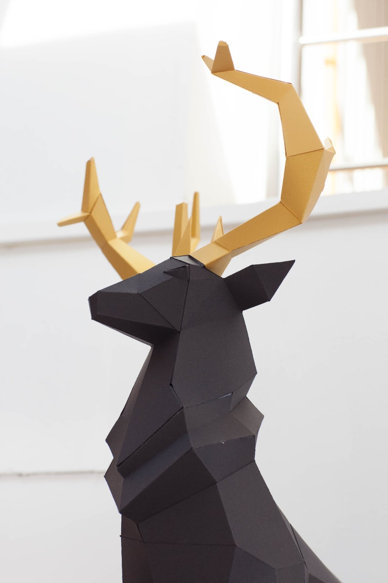 Papercraft Deer PAPERCRAFT KIT Deer Paper Model Deer DIY - Etsy