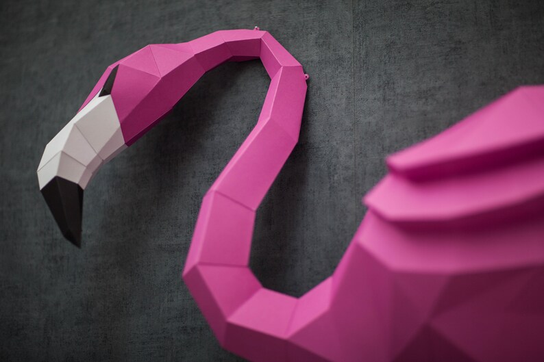 Flamingo PAPERCRAFT KIT Papercraft Flamingo Paper Flamingo DIY ...