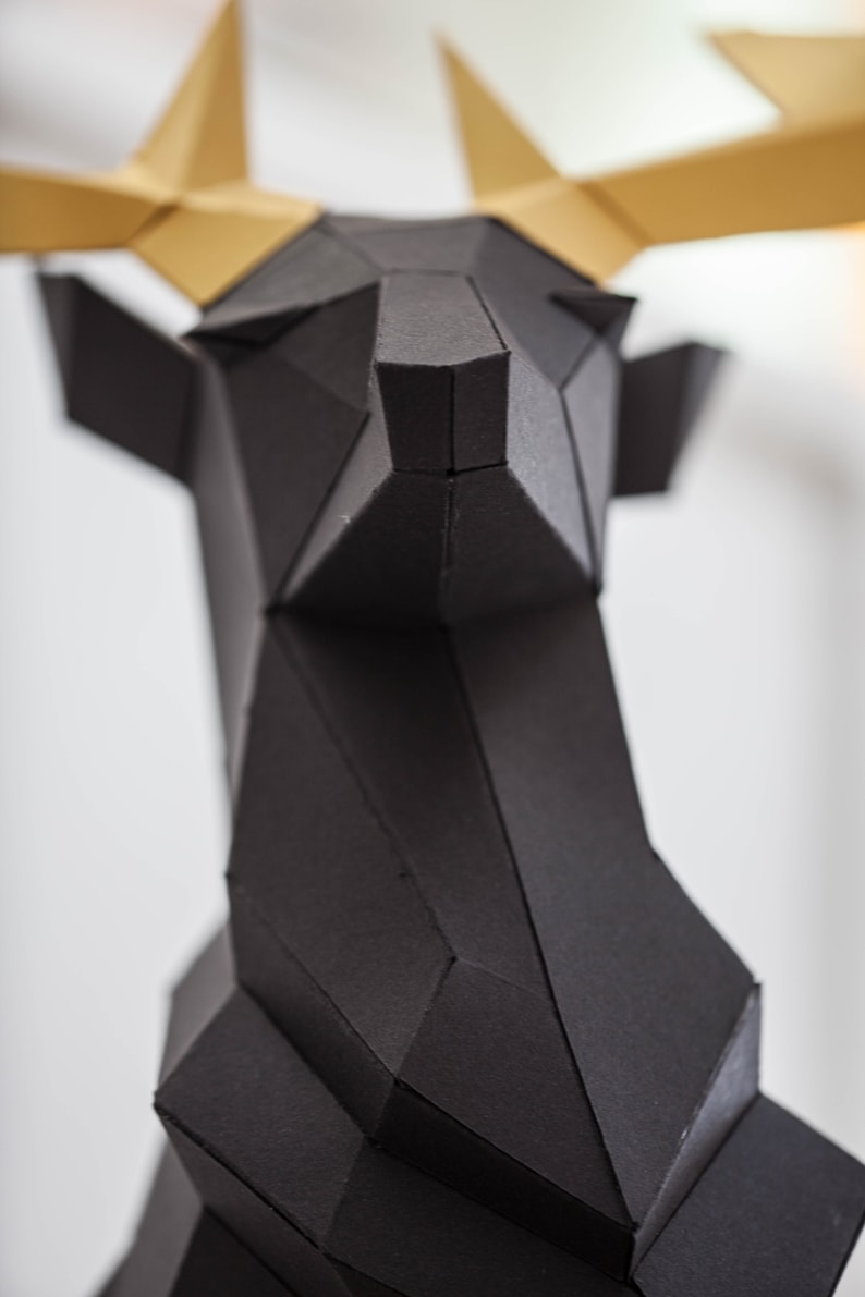 Papercraft Deer PAPERCRAFT KIT Deer paper model Deer DIY | Etsy