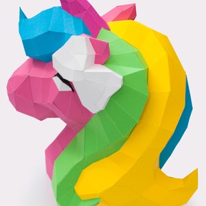 Unicorn PAPERCRAFT KIT Papercraft Unicorn Model Unicorn DIY Papercraft ...
