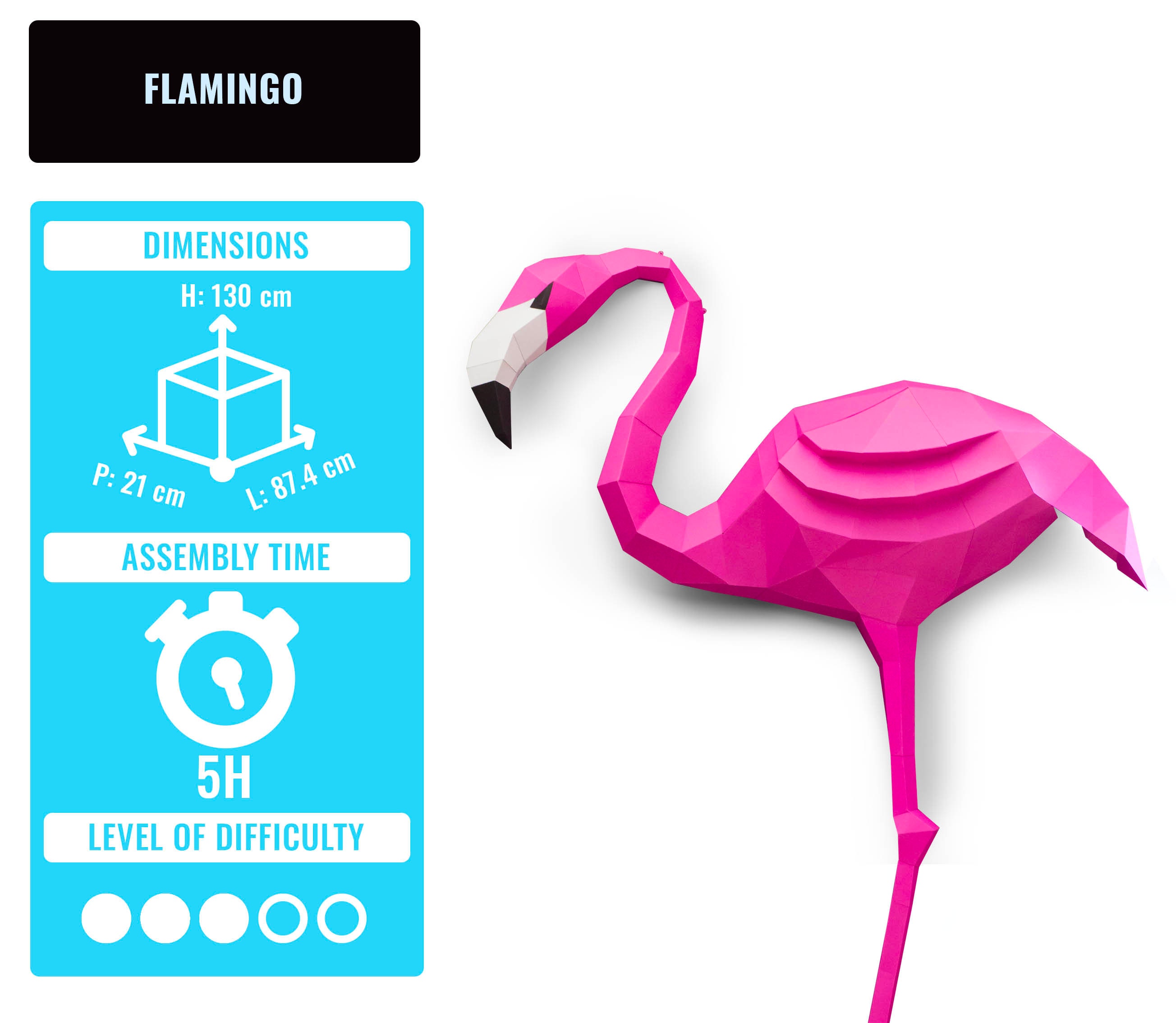 Buy Flamingo PAPERCRAFT KIT Papercraft Flamingo Paper Flamingo DIY ...