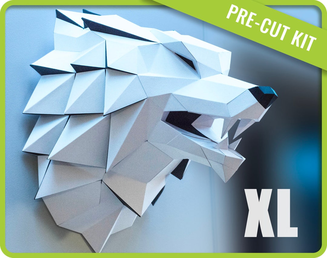 Papercraft Wolf XL Papercraft KIT Paper Model DIY Papercraft Wolf Low ...