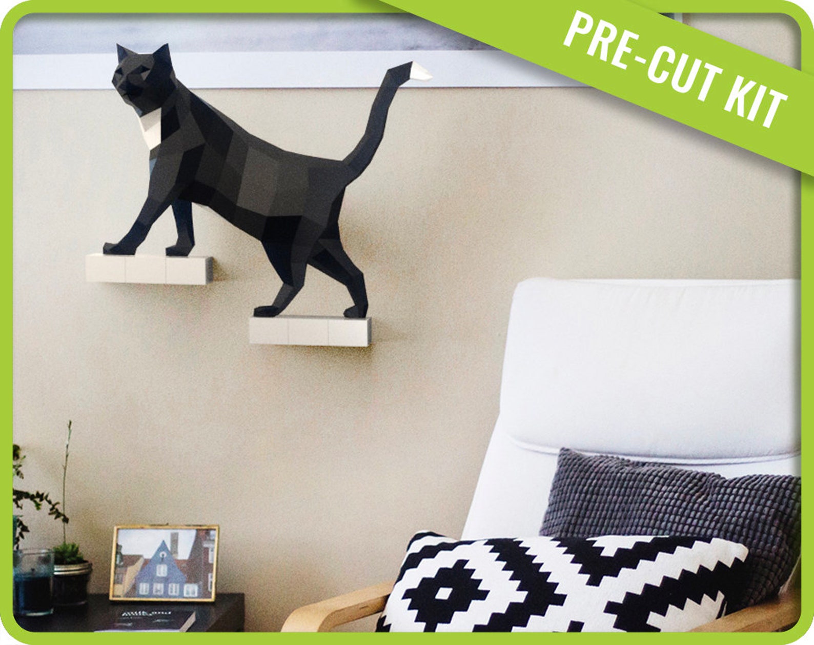 Cat PAPERCRAFT KIT Papercraft Cat Paper Model Cat DIY Papercraft Cat ...