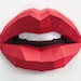 Lips PAPERCRAFT Precut KIT DIY, Mouth Woman Kiss Paper Model Papercraft ...