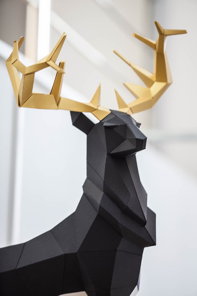 Papercraft Deer PAPERCRAFT KIT Deer Paper Model Deer DIY - Etsy