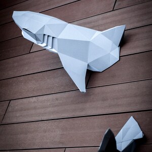 Low Poly Shark Papercraft Kit: DIY 3D Paper Model (downloadable) - Etsy