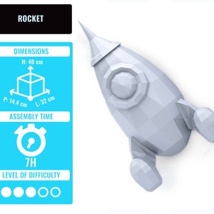 Rocket PAPERCRAFT KIT Papercraft Rocket Paper Model Rocket DIY ...