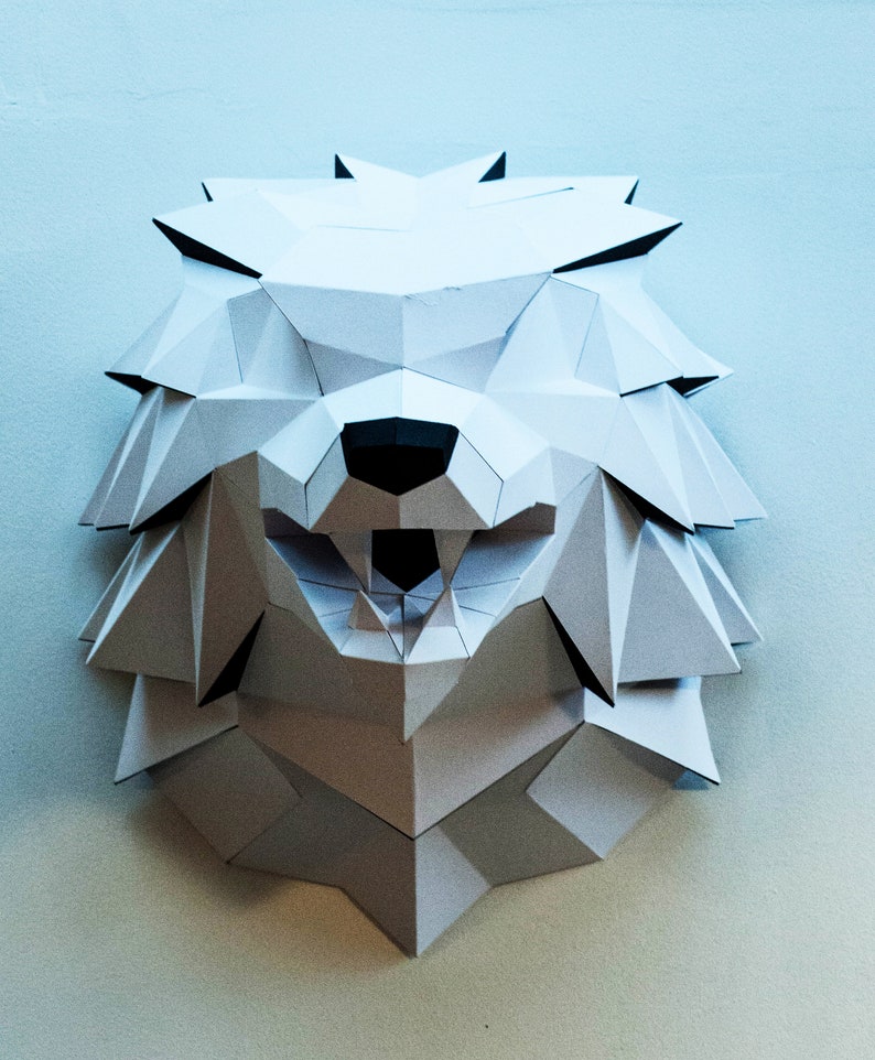 Papercraft Wolf PAPERCRAFT KIT Paper Model DIY Papercraft Wolf Low Poly ...