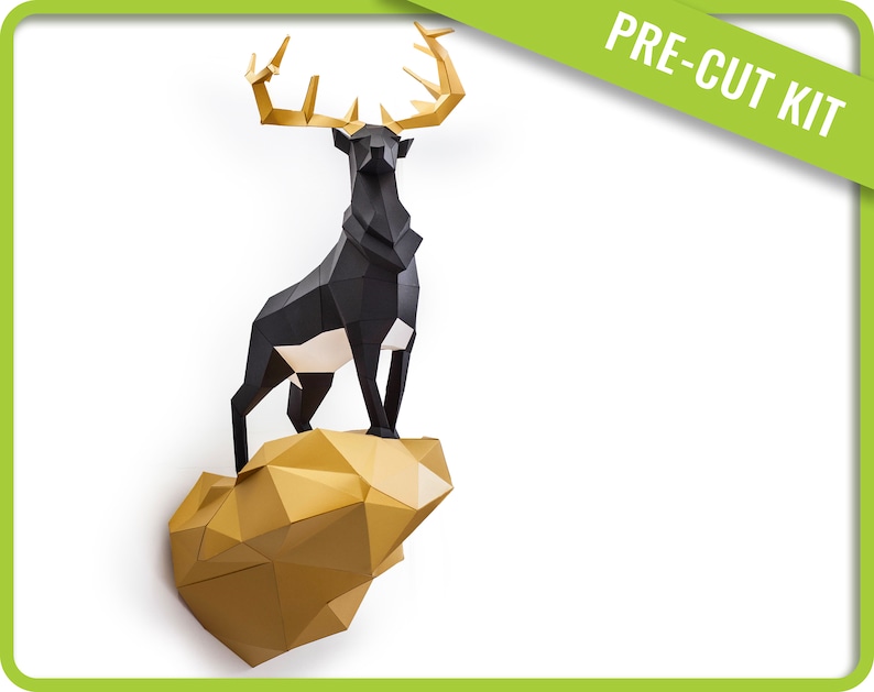 Papercraft Deer PAPERCRAFT KIT Deer Paper Model Deer DIY Papercraft ...