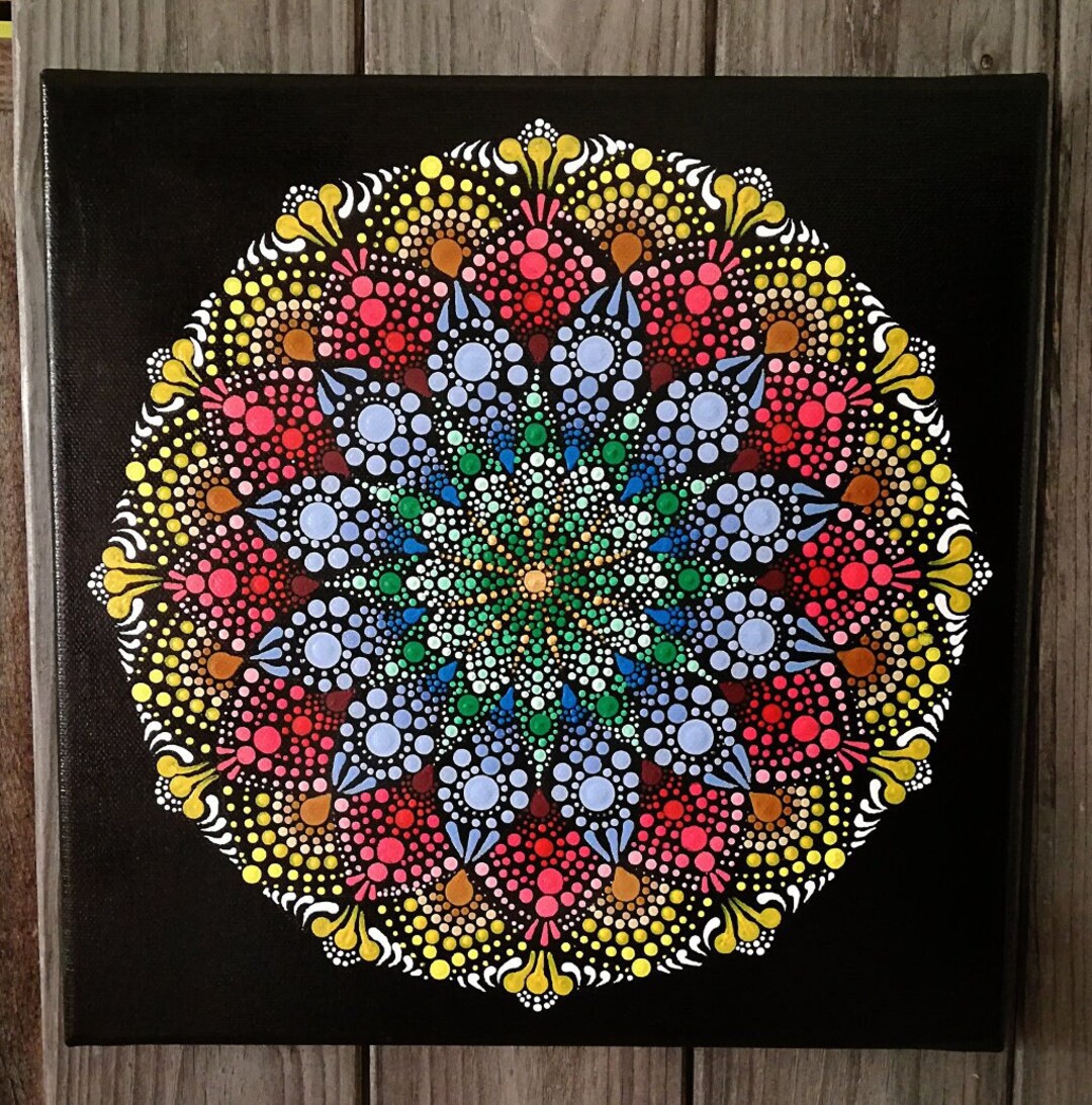 Mandala on Canvas - Etsy