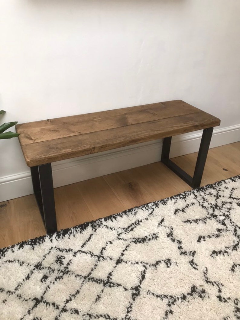 Industrial Style Bench - Etsy UK
