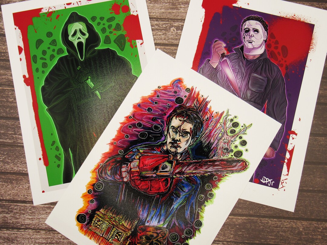 Horror and Slasher ART PRINTS, Slasher Fan Prints, Horror Movie Prints ...