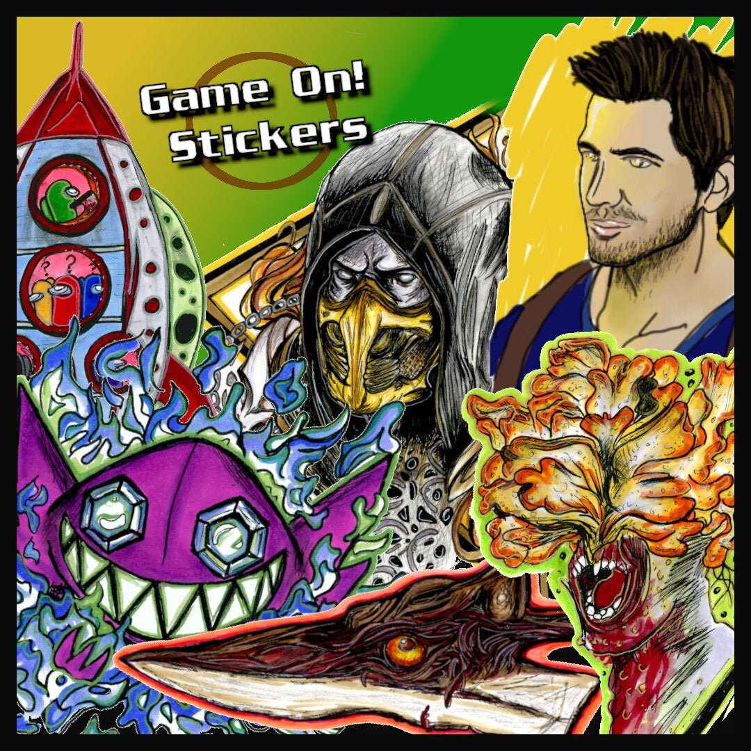 Game on STICKERS, Vinyl Stickers, Video Game Stickers, Fan Art Stickers ...