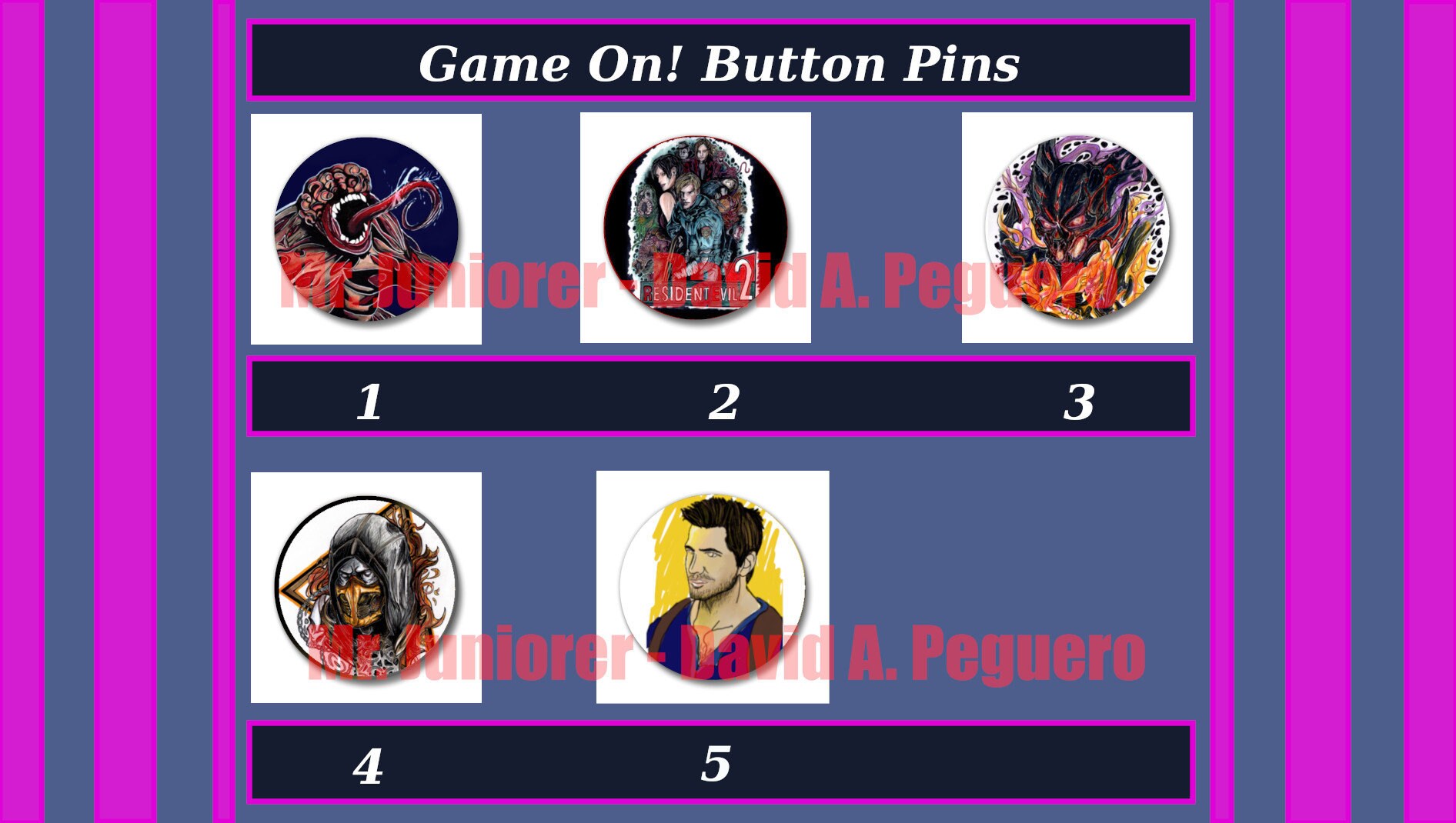 Game On BUTTON PINS Video Game Pins Mortal Kombat Art | Etsy
