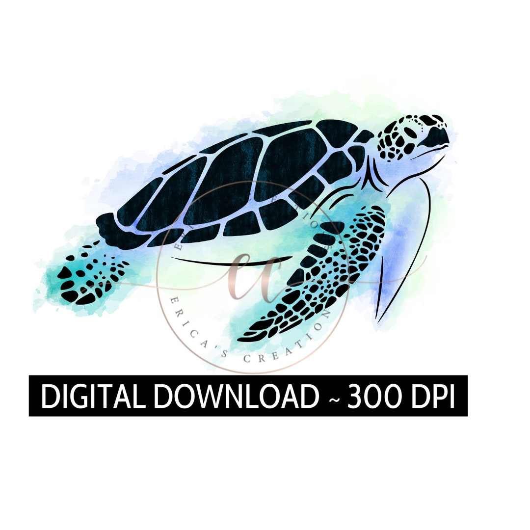 Sea Turtle Digital Download, Transparent Image, PNG - Etsy