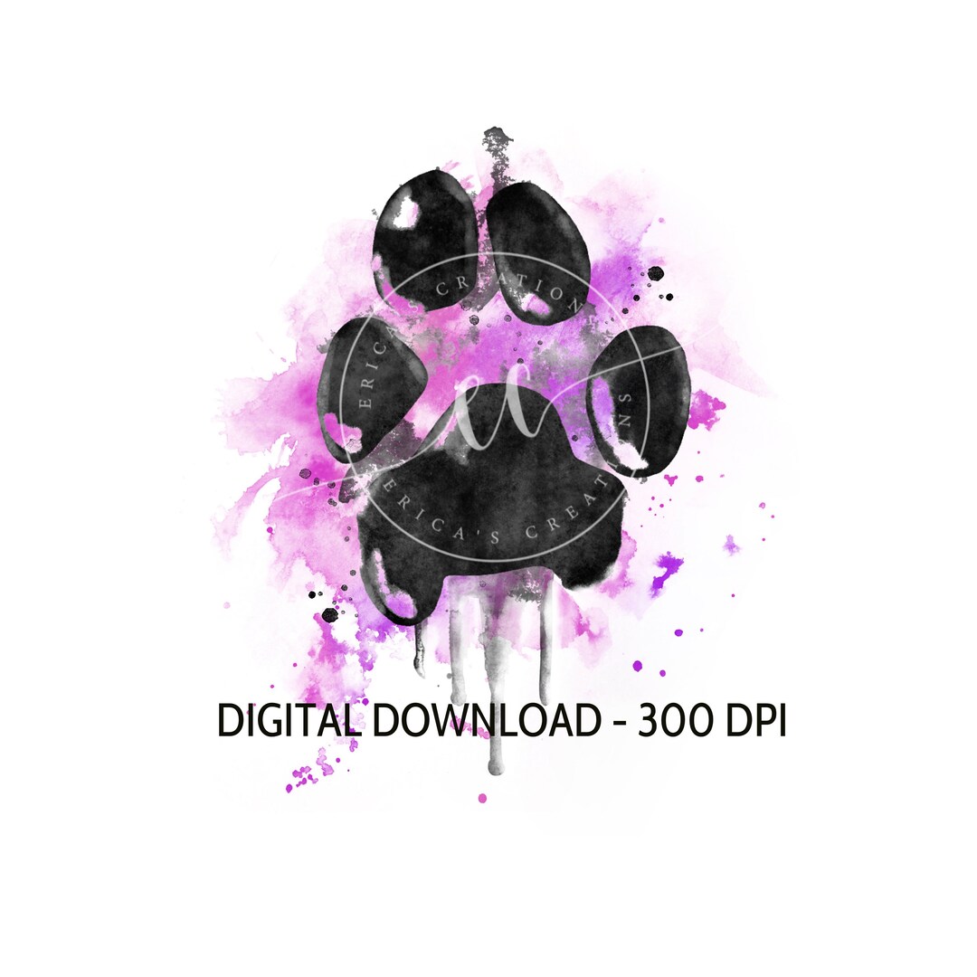 Watercolor Paw Print, Digital Download - Etsy
