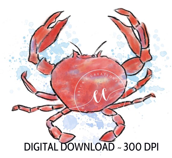 Watercolor Crab Digital Download - Etsy