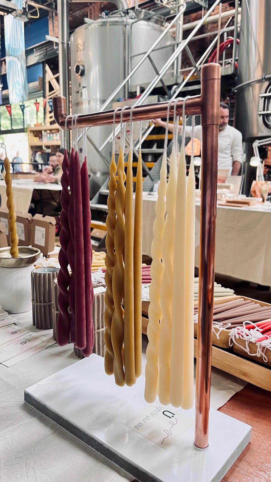 Set of Two Multi-shaped Spiral Beeswax Taper Candles | Hand Dipped ...