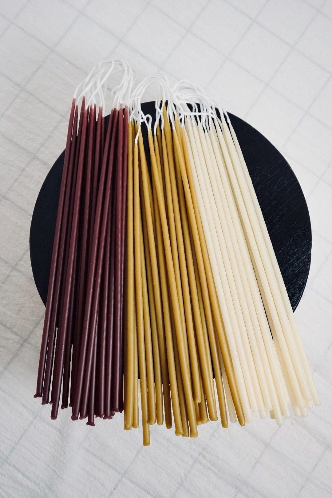 20 Pcs Beeswax Super Thin Taper Candles 4 Mm | Extra Skinny Candles ...