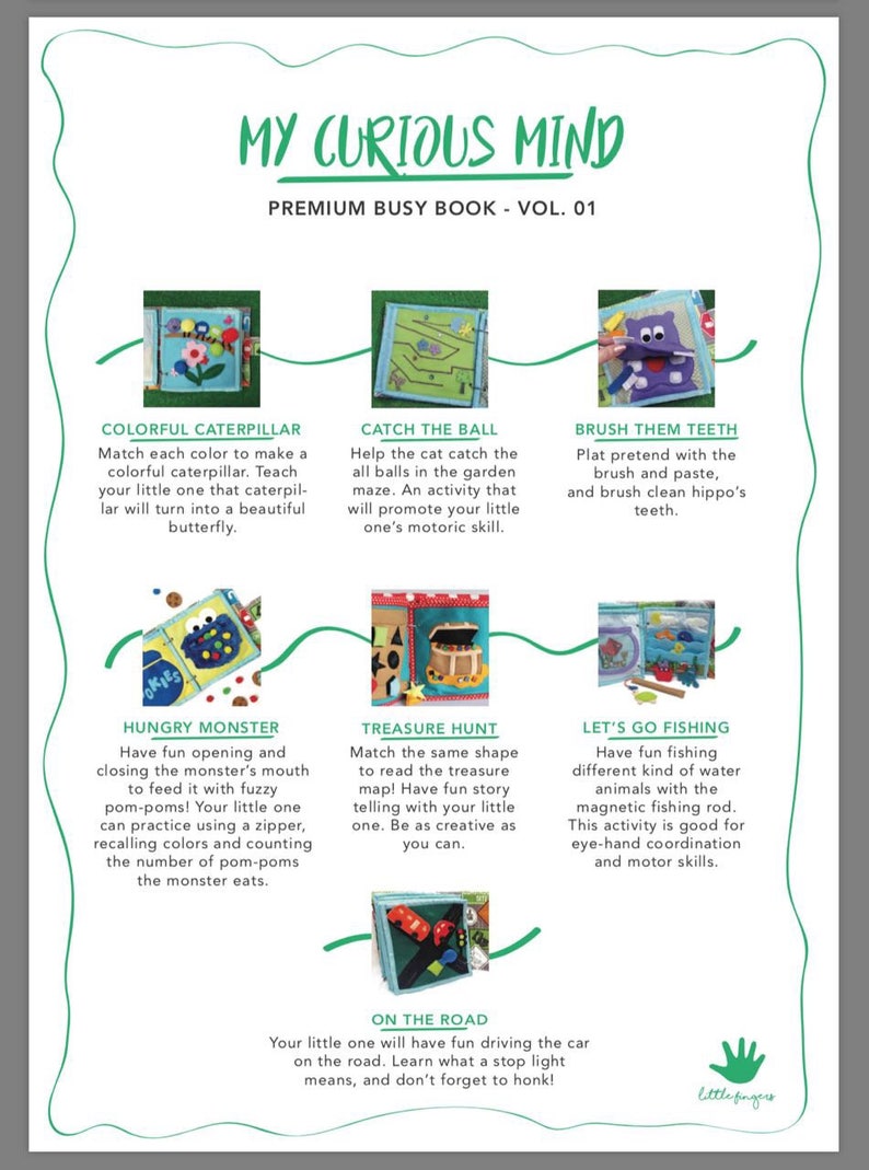 VOL 1 my Curious Mind Quiet Book Busy Book - Etsy Canada