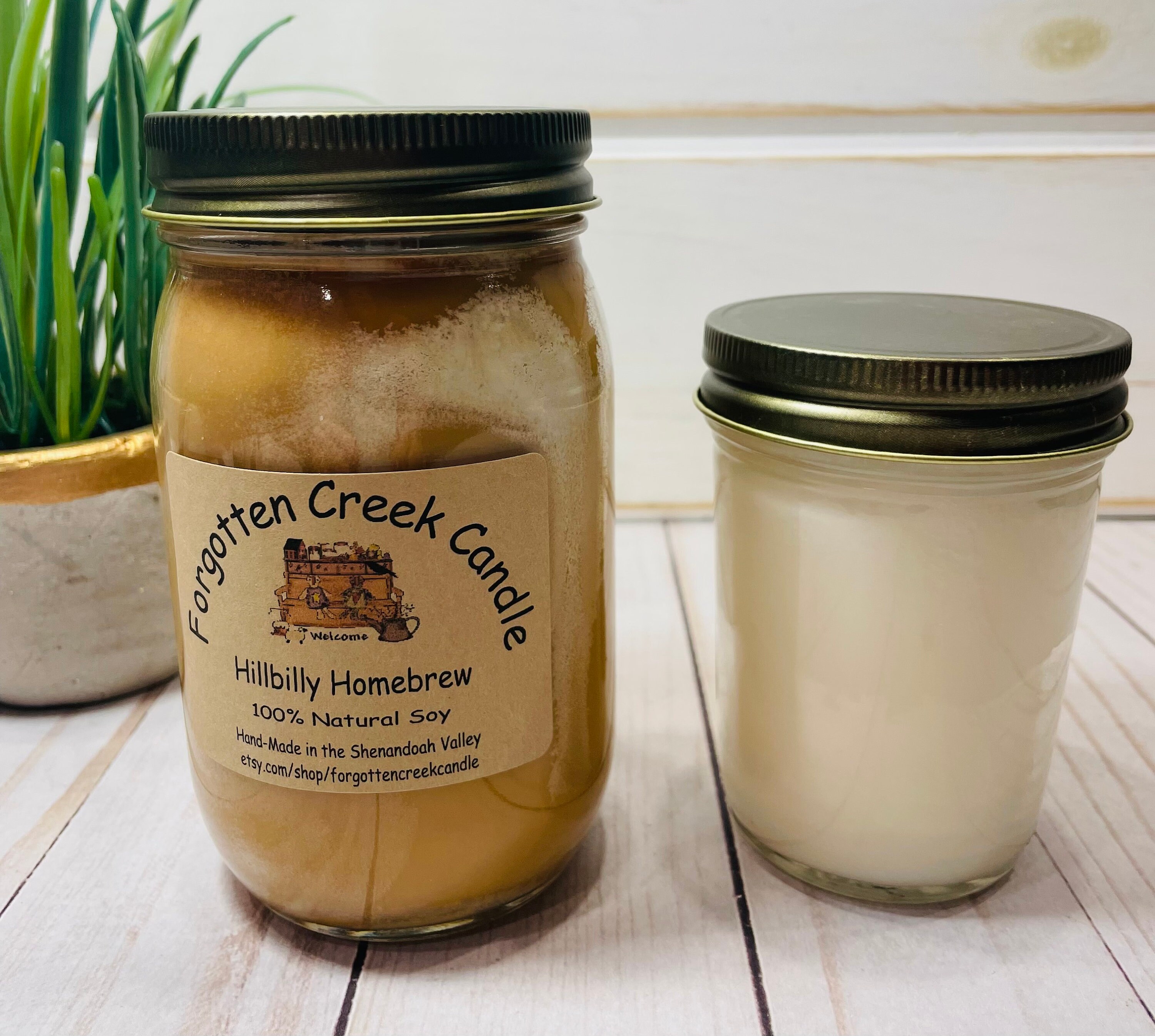 Hillbilly Homebrew Pure Organic Soy Candle /large Pint 16 Oz/ Half Pint ...