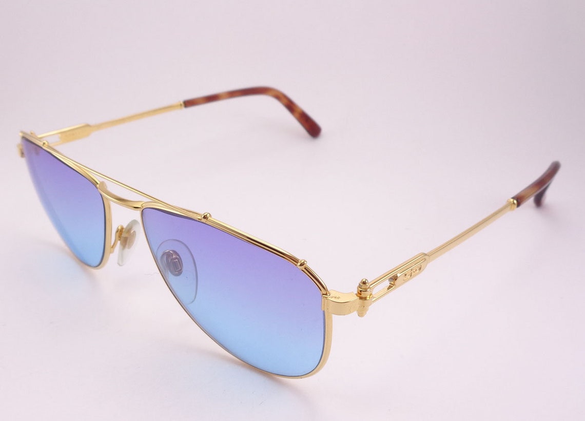 Gerald Genta Gold and Gold 03 AU Vintage Sunglasses Aviator - Etsy