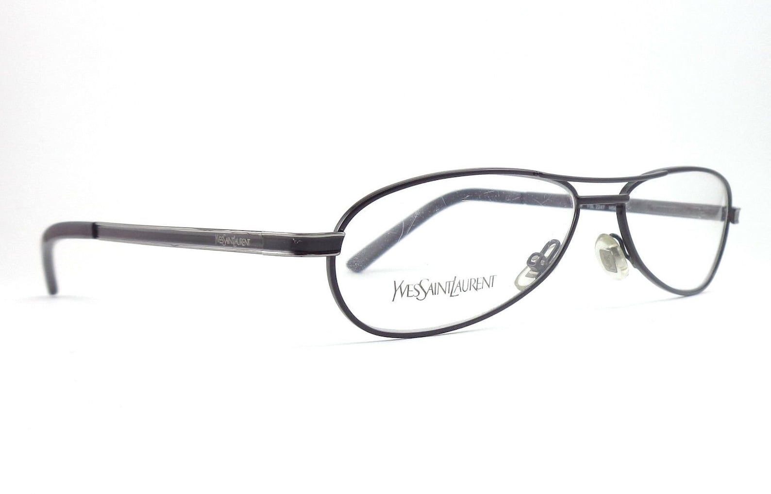 Yves Saint Laurent YSL 2247 Vintage Eyeglasses Dropped Metal Black ...