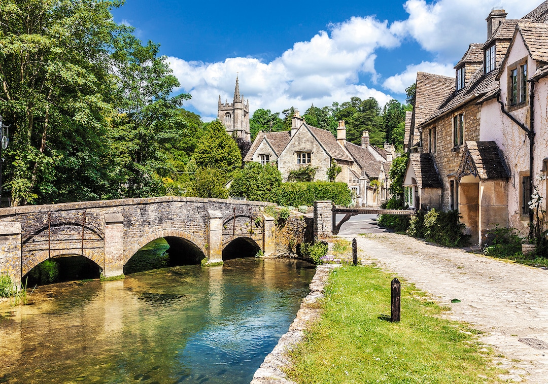 Castle Combe Wiltshire English Cotswold Village Cotswolds Bridge River ...