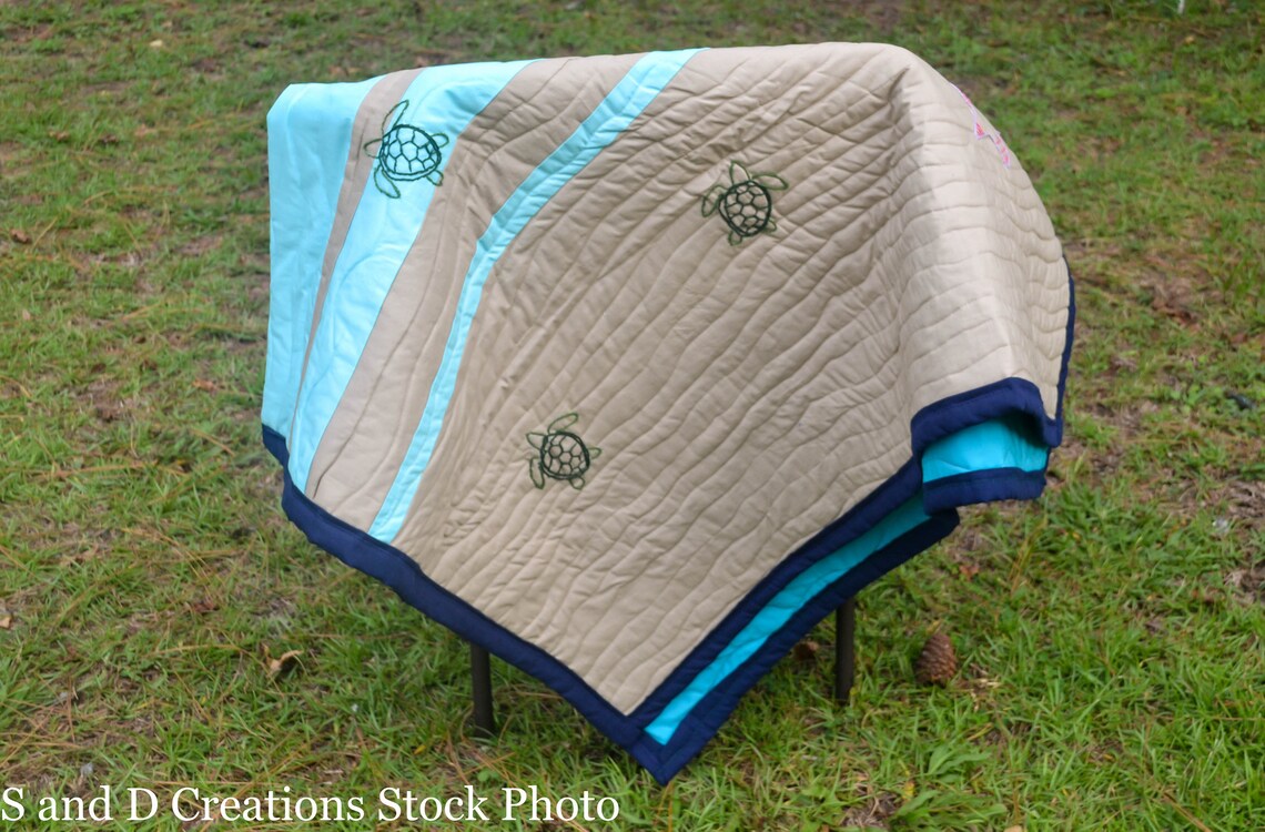Sea Turtle Quilt, Beach Quilt, Sea Turtle, Star Fish - Etsy