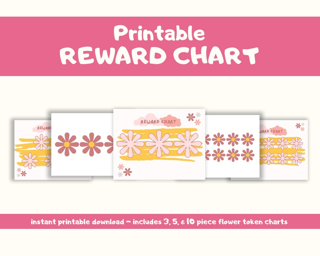 Printable Flower Reward Chart for Girls | Kids Chore Tracker | Behavior ...
