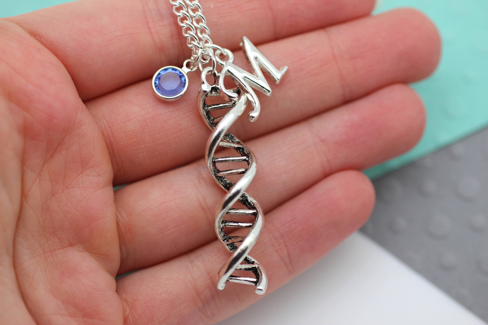 Personalized DNA Necklace Personalised Double Helix Necklace - Etsy