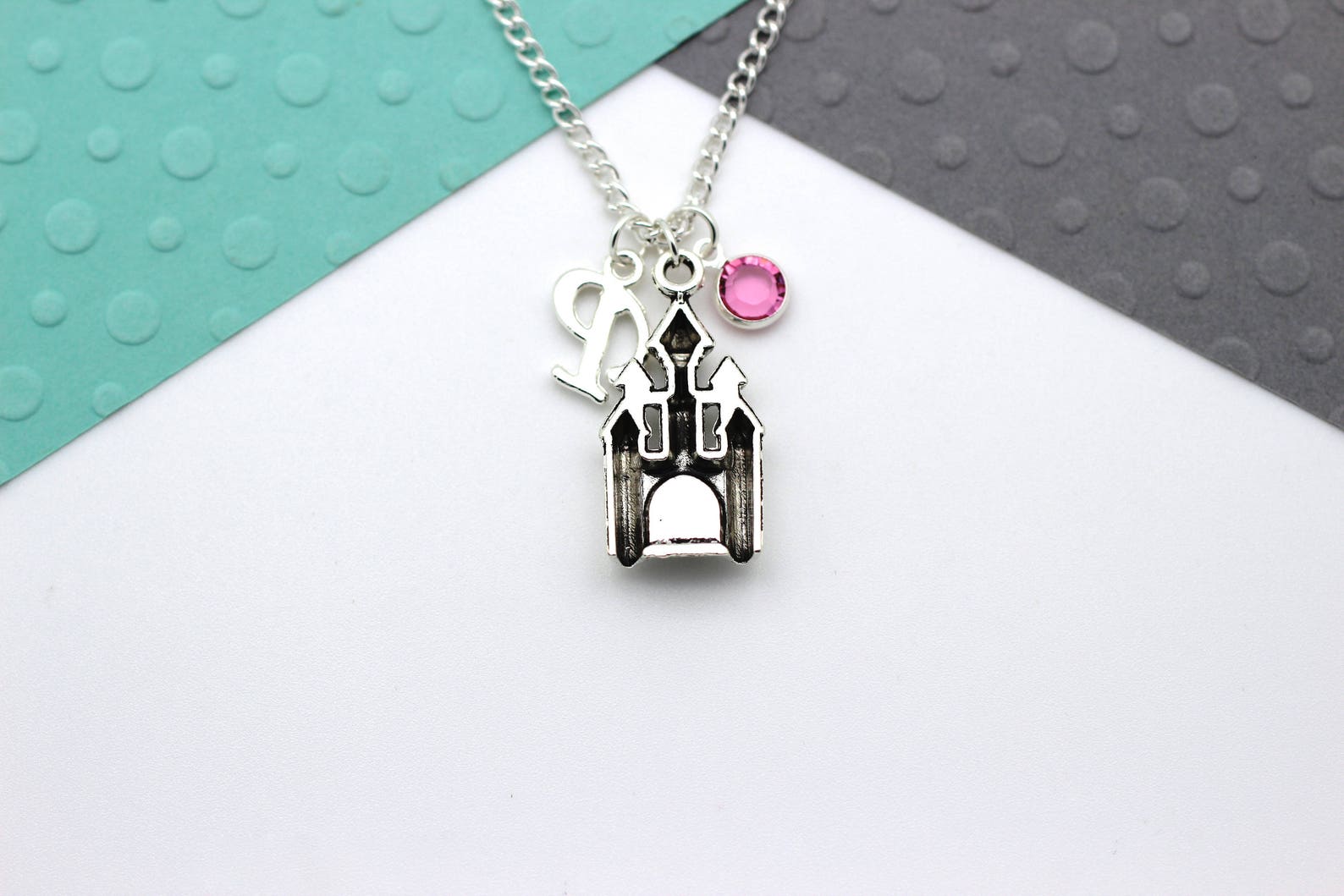 Personalized Fairy Castle Charm Necklace Magic Kingdom | Etsy